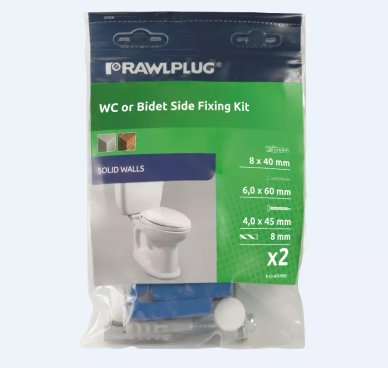 WC Or Bidet Side Fix Kit Plastic Bag 1 Pcs R S1 KPUPBS